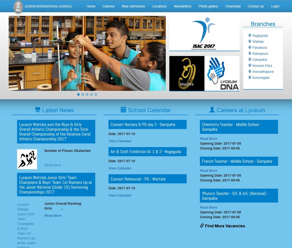 Lyceum Website Development & Design Evolution — Lyceum International School